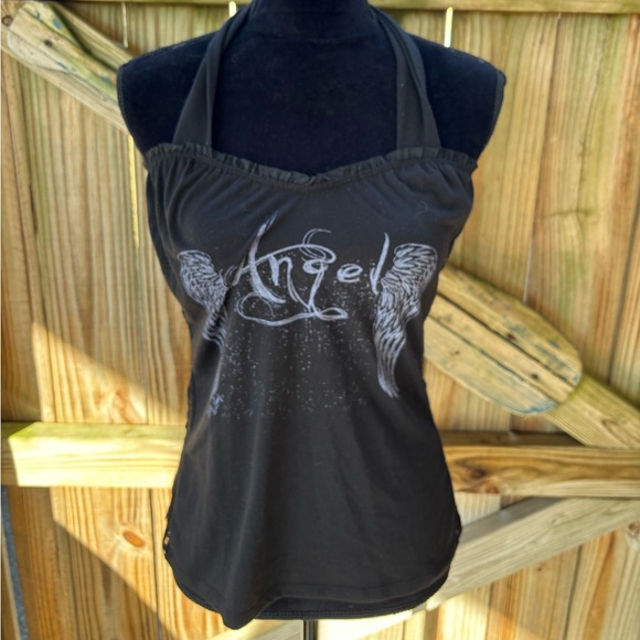 Demi Loon | Tops | Demi Loon Angel Wings Black Corset Style Halter Top ...